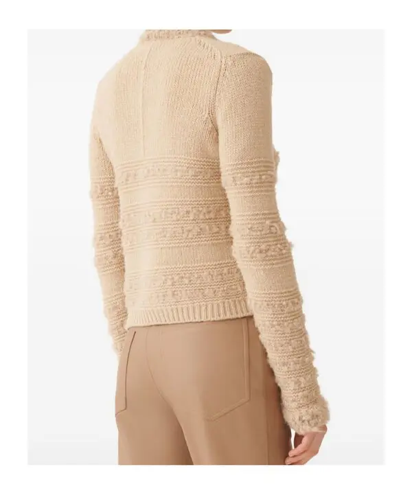 Fabiana Filippi Crew Neck Cardigan With Plush Trims