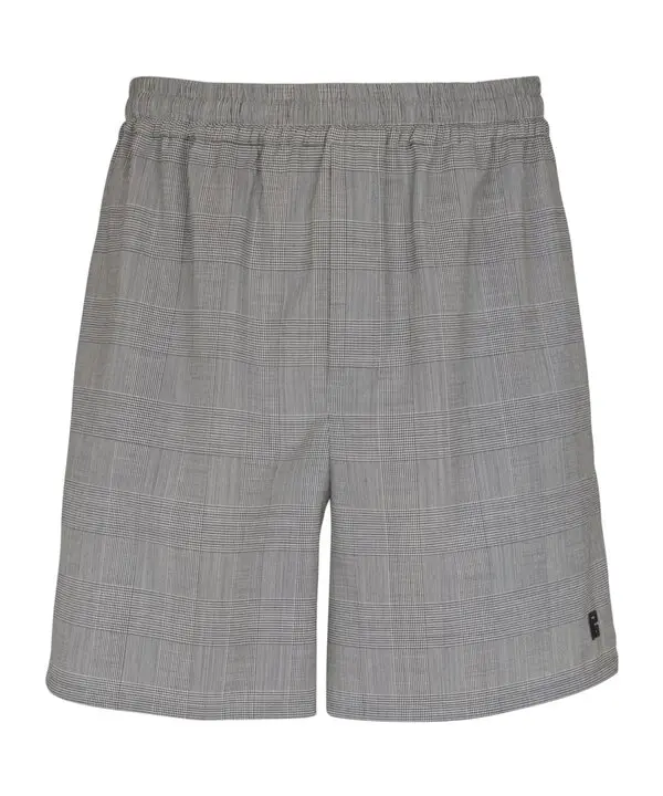 Balmain Prince Of Wales Satin Relaxed Shorts - Black