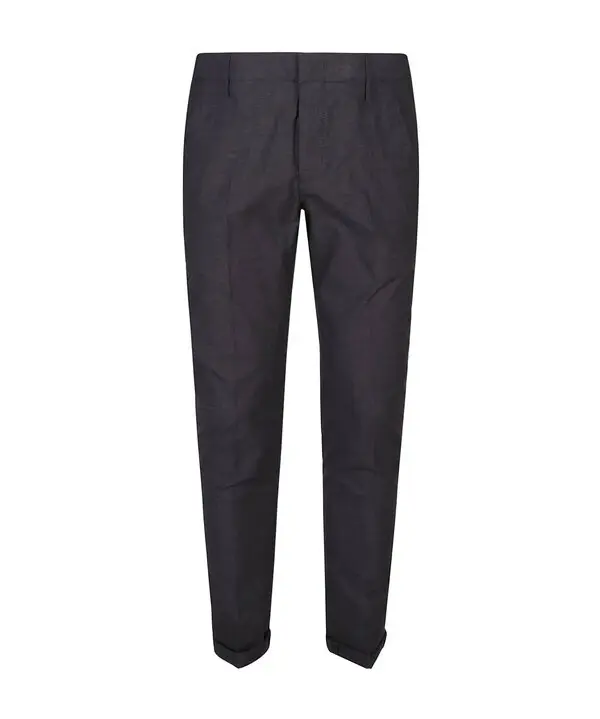 DONDUP Cuffed Cotton Pants - Black
