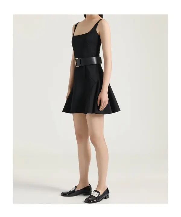 Givenchy Fluted Mini Dress With Square Neckline