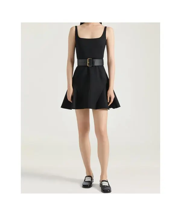 Givenchy Square Neck Fluted Mini Dress