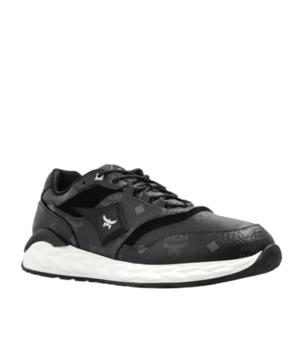 Mcm Round Toe Lace-up Sneakers - Black