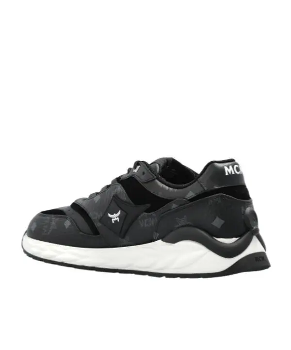 Mcm Round Toe Lace-up Sneakers - Black