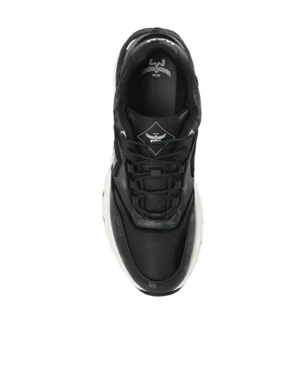 Mcm Round Toe Lace-up Sneakers - Black