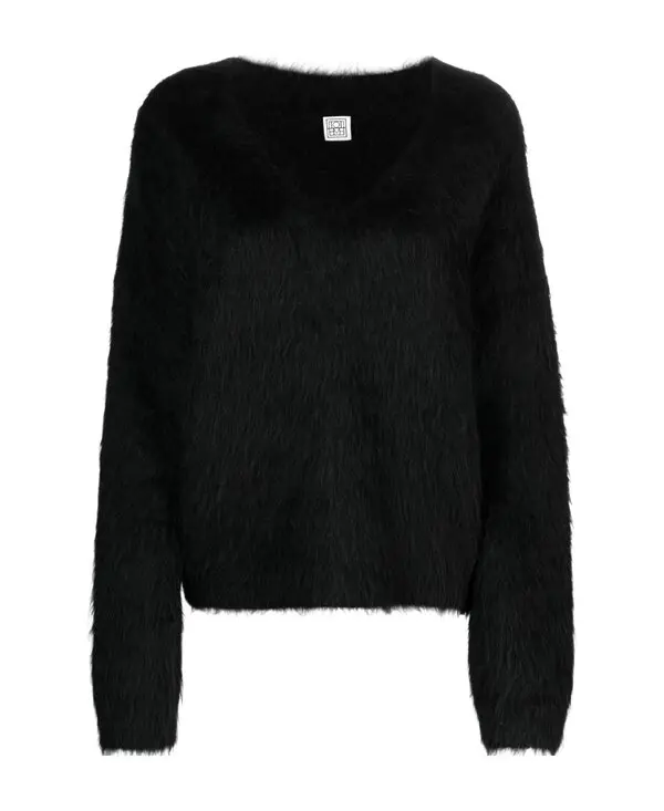 TOTEME Brushed Wool V-neck Jumper