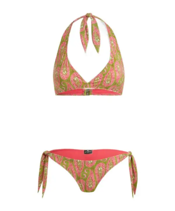 Etro Paisley Foliage Motif Halterneck Bikini - Multicolor