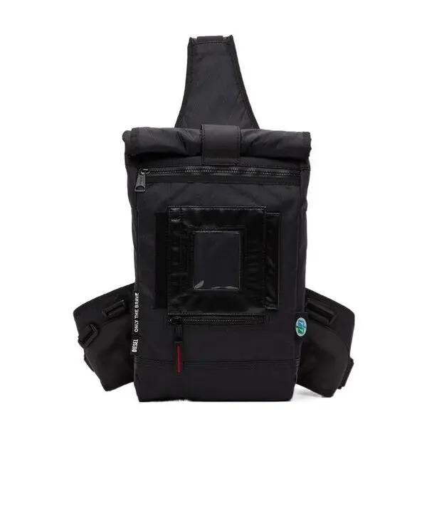 DIESEL® Roll-top Sling Backpack - Black