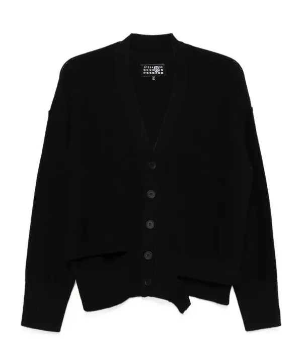 MAISON MARGIELA V-neck Cut-out Detailed Cardigan - Black