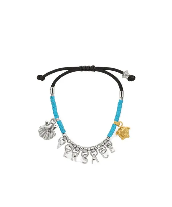 Versace Logo Lettering Charm Bracelet - Multicolor