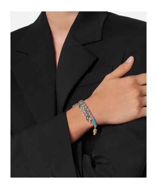 Versace Logo Lettering Charm Bracelet