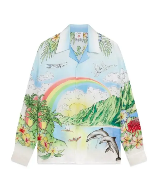 Casablanca Aloha Long Sleeve Silk Shirt - Color