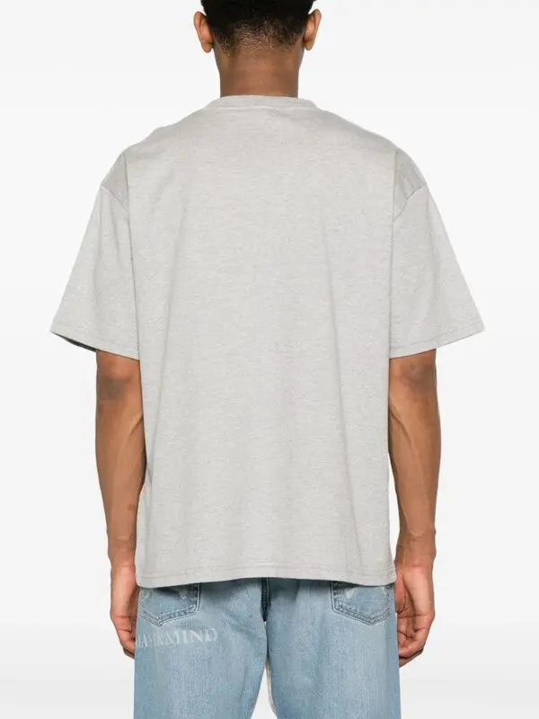 Gcds Logo Embroidered Crewneck T-shirt - Gray