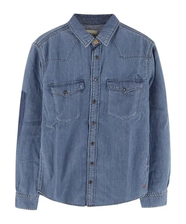 BELLEROSE Long-sleeved Shirt With Pockets And Logo Detail - Blue