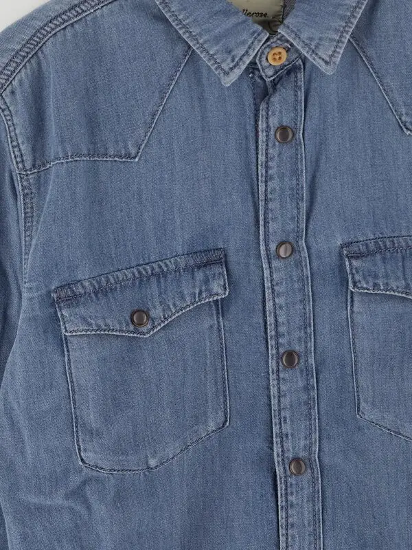 BELLEROSE Long-sleeved Shirt With Pockets And Logo Detail - Blue