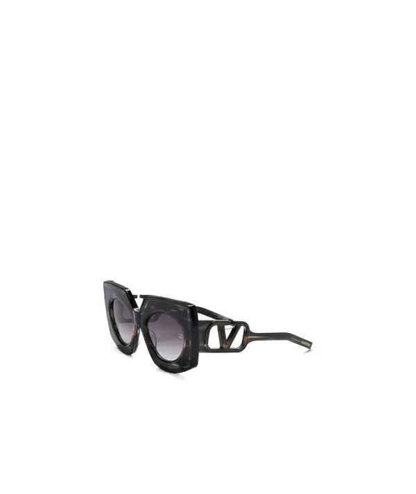 Valentino Garavani Full Rim Logo Sunglasses - Black
