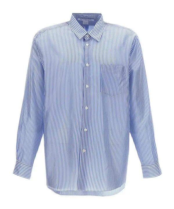 Comme Des Garçons Striped Buttoned Shirt - Blue