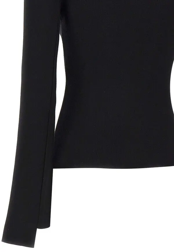 COURREGES High Neck Long Sleeve Sweater - Black