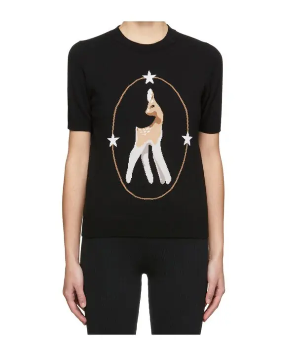 Burberry Deer Intarsia Wool-cashmere Top