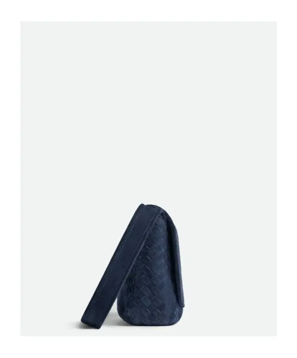 Bottega Veneta Intrecciato Suede Messenger Bag - Neptune