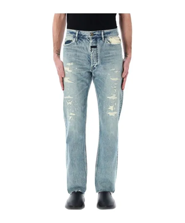 Fear Of God Straight-leg Frayed-edge Jeans