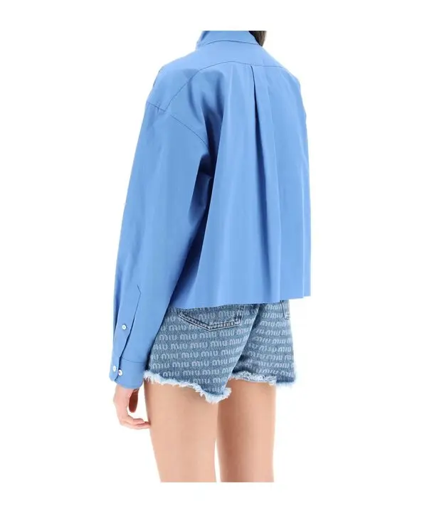 Miu Miu Logo Embroidered Buttoned Shirt