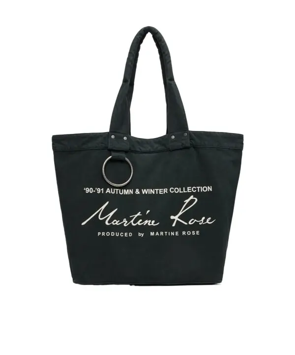 Martine Rose Logo-print Top Handle Bag - Green/dark Green