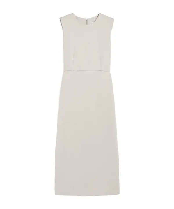Max Mara Sleeveless Midi Dress With Waist Seams And Back Slit