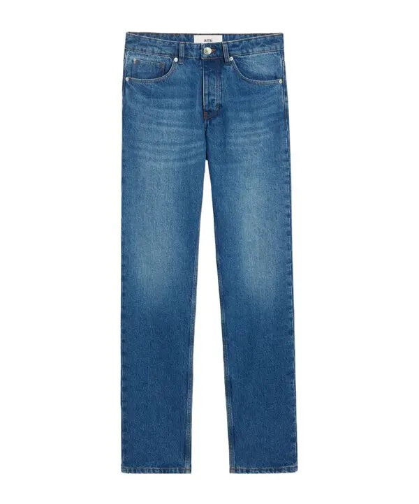 AMI Paris Classic Fit Jeans With Logo Patch