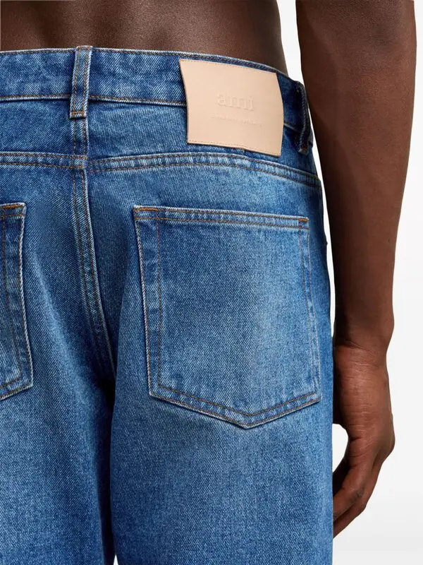 AMI Paris Classic Fit Jeans With Logo Patch