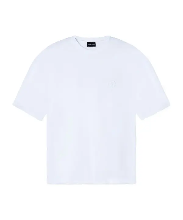 Giorgio Armani Logo Embroidered Crewneck T-shirt - White