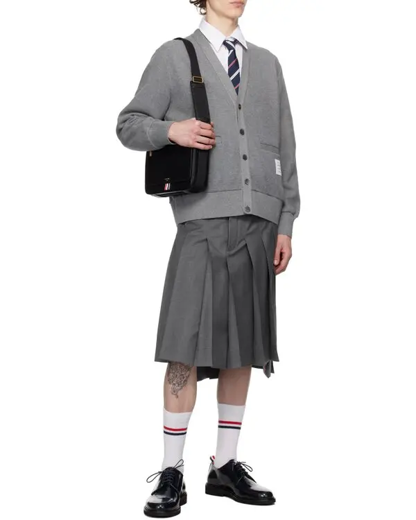 Thom Browne V-neck Cotton Cardigan With Button Opening
