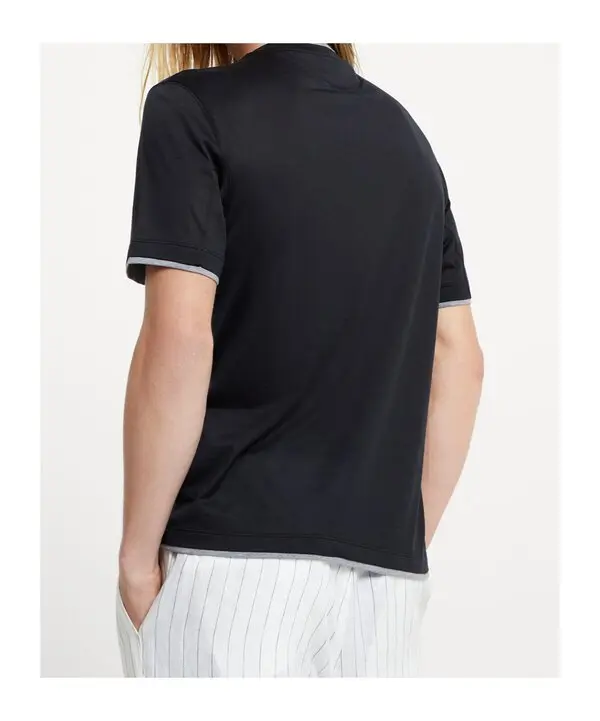 Brunello Cucinelli Double Layer Crewneck T-shirt - Black
