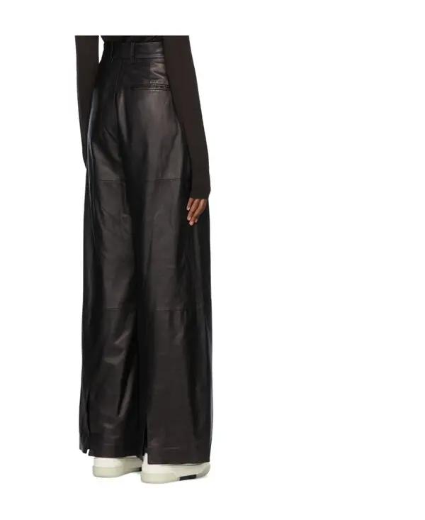 Amiri High-waisted Leather Wide-leg Trousers