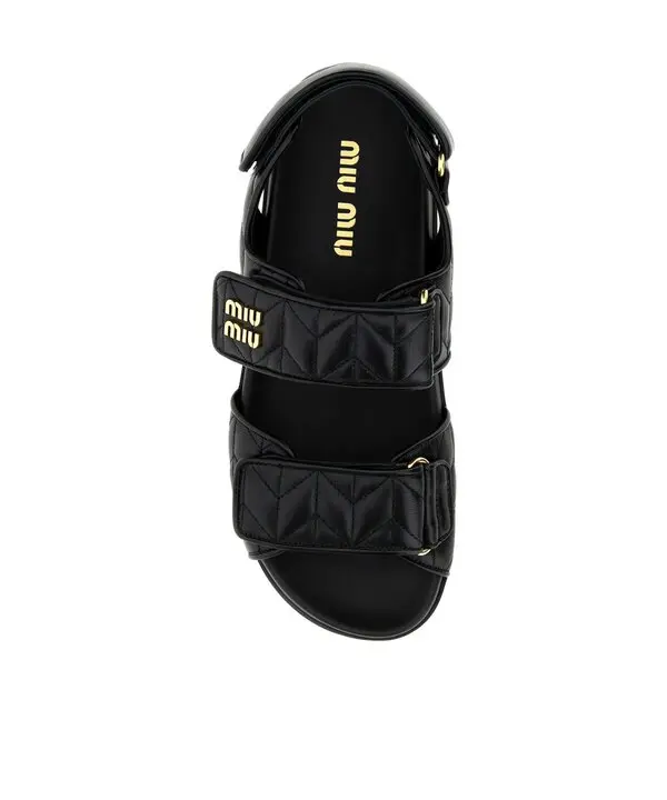 Miu Miu Quilted Logo Sandals