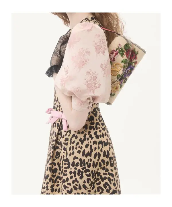 Valentino Garavani Leopard Print Puff-sleeved Mini Dress