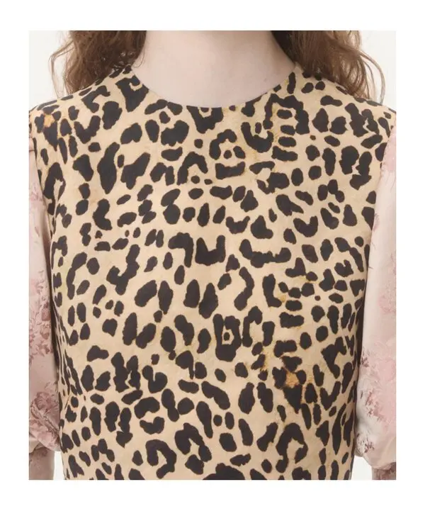Valentino Garavani Leopard Print Puff-sleeved Mini Dress