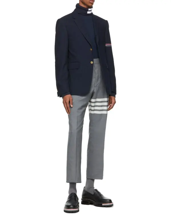 Thom Browne 4-bar Striped Wool Trousers - Medium Gray