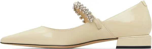 JIMMY CHOO Bing Pointed-toe Flats With Crystal Embellishment