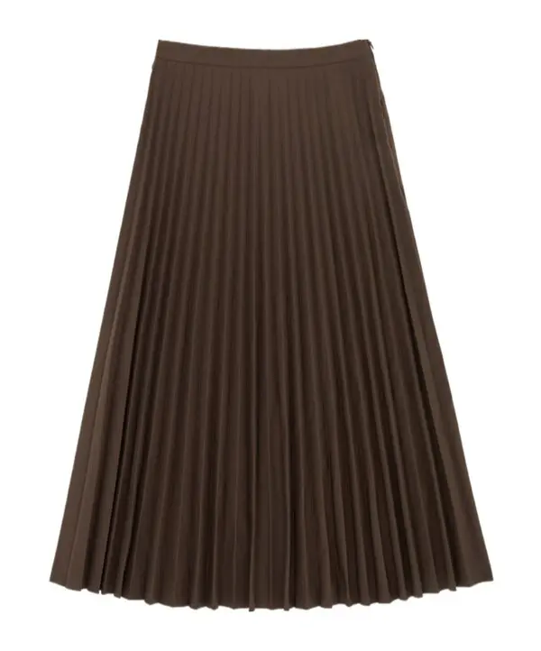 MAISON MARGIELA Pleated Midi Skirt - Brown