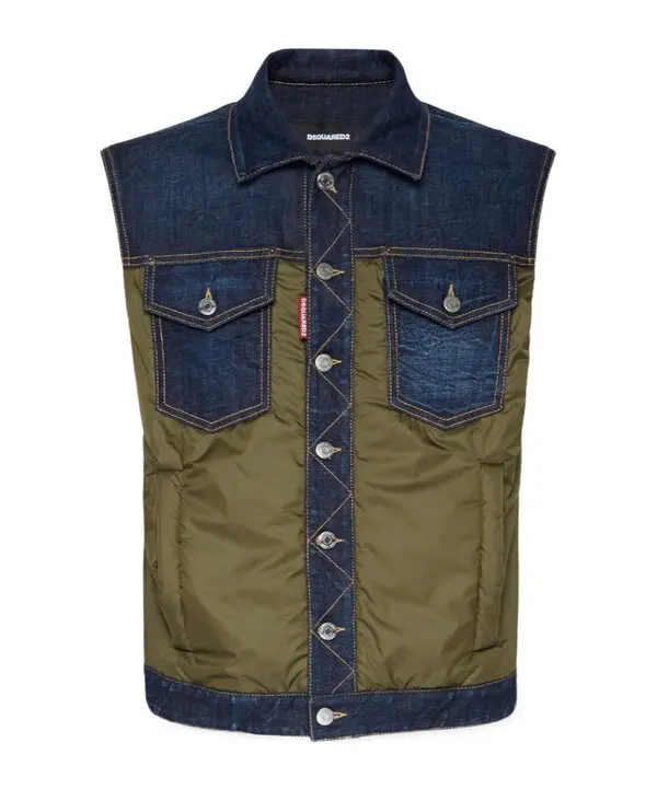 Dsquared2 Denim Puffer Vest - Green