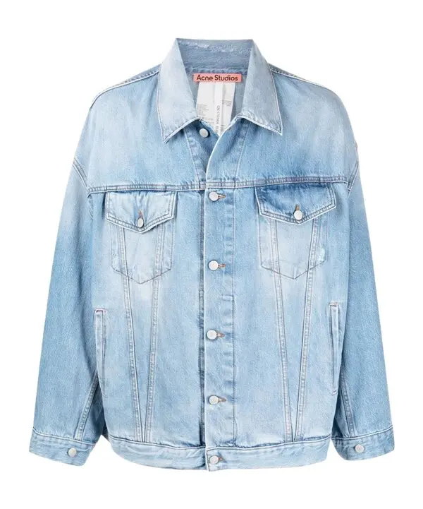 Acne Studios Flap-pocketed Buttoned Denim Jacket - Light Blue