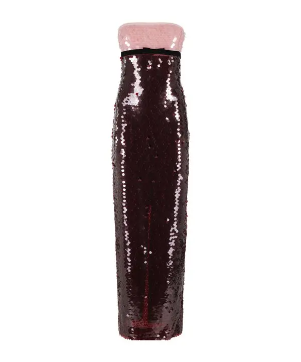 Retrofete Strapless Sequin Gown