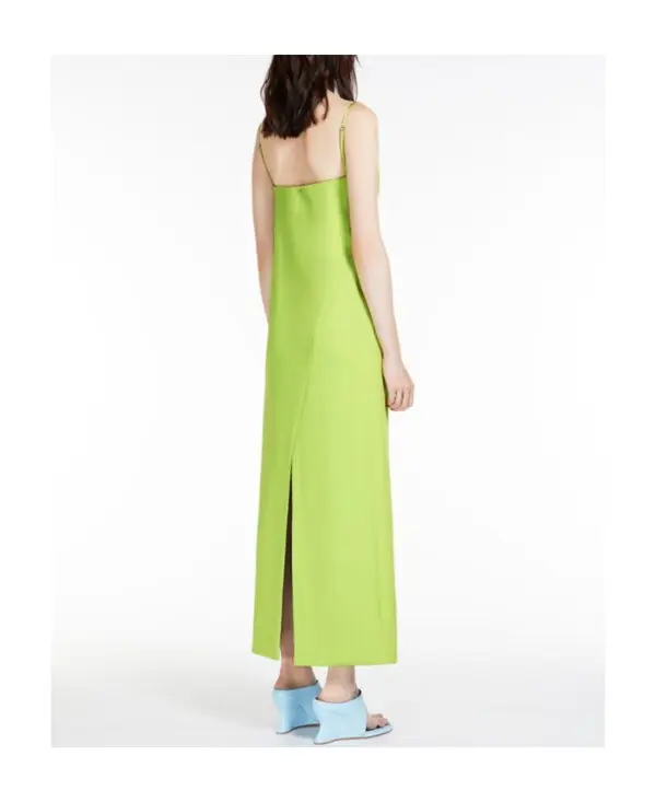 Sportmax Asymmetrical Neckline Stretch Cotton Maxi Dress