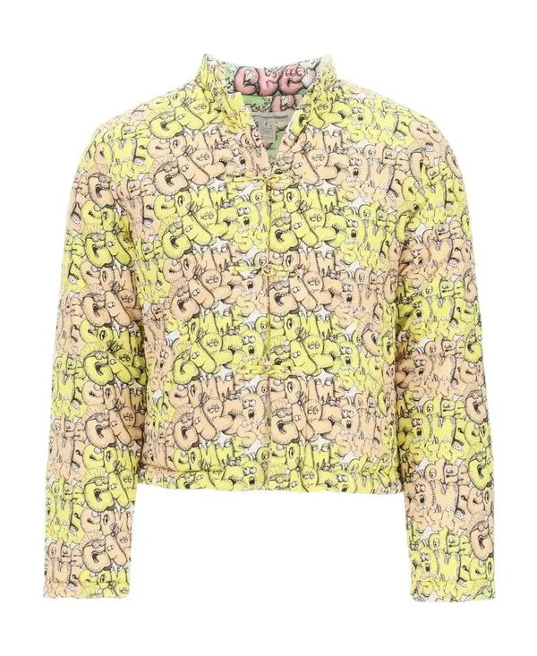 Comme Des Garçons Logo-print Padded Jacket - Nude