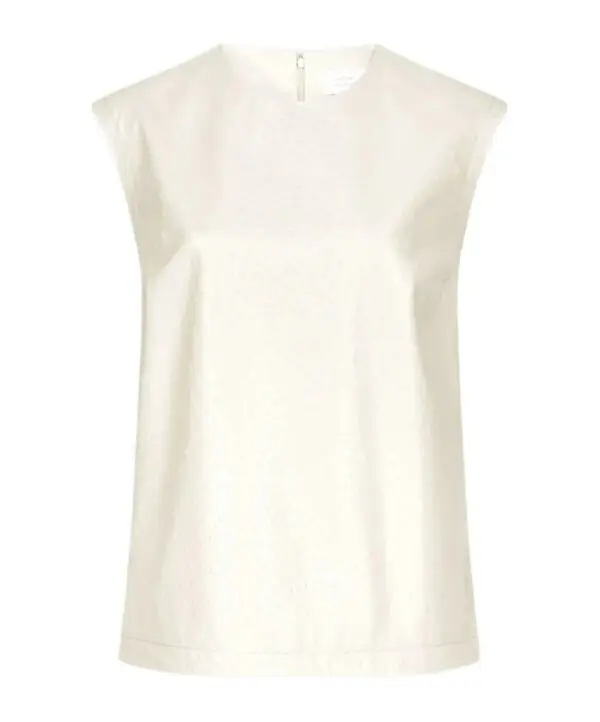 Loulou De Saison Fiza Ostrich-effect Zip Top - Ivory
