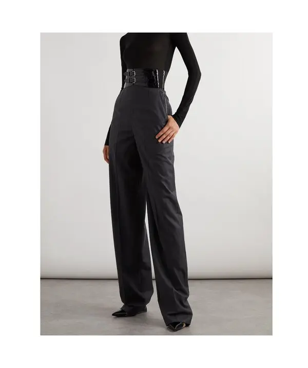 Alaïa Wide Leg Buckle-detail Trousers