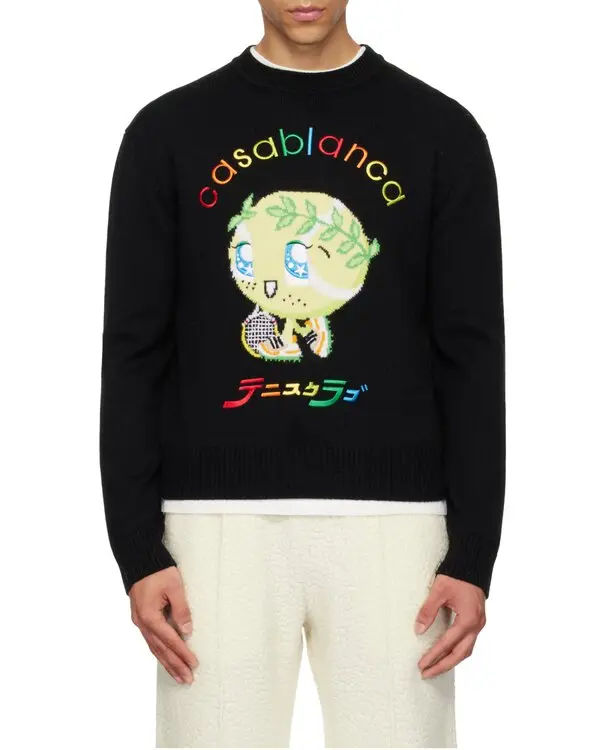 Casablanca Logo Knit Sweater - Black