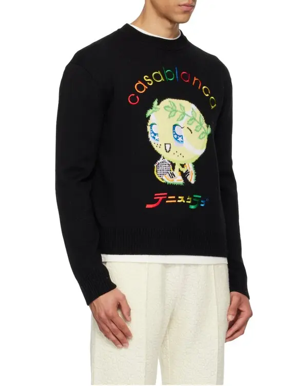 Casablanca Logo Knit Sweater - Black