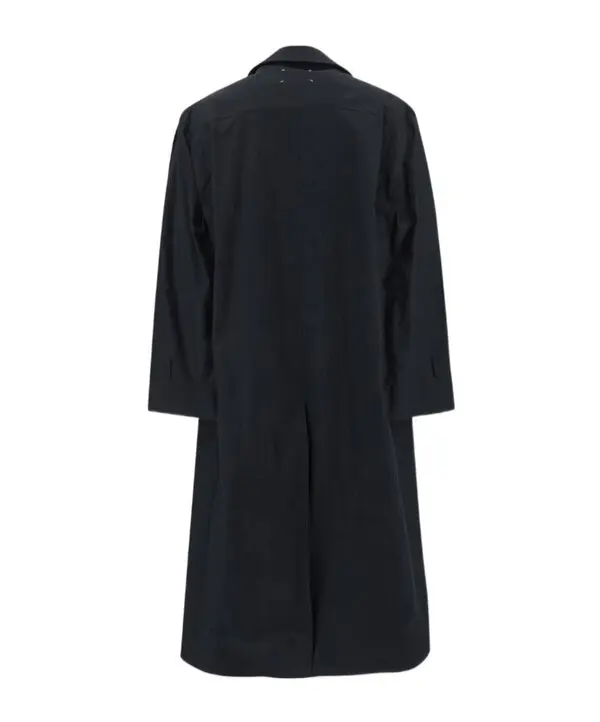 MAISON MARGIELA Panelled Long Sleeve Trench Coat - Black