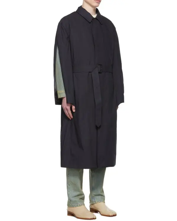 MAISON MARGIELA Panelled Long Sleeve Trench Coat - Black